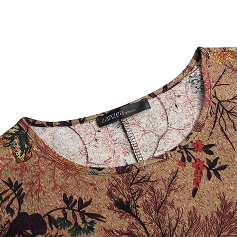 Купити Жіноча сукня з квітковим принтом Zanzea Весняна повсякденна довга мішкувата сукня з