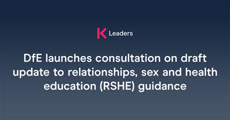 dfe launches consultation on draft update to relationships sex and