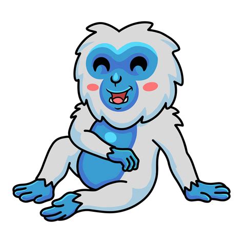 Cute Little Yeti Cartoon Sitting 14802816 Vector Art At Vecteezy