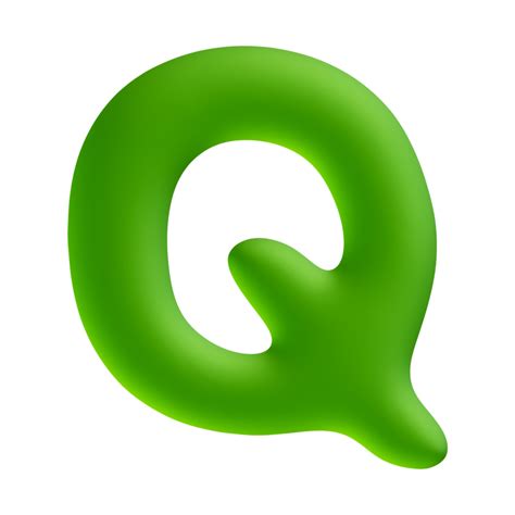 Alphabet letter q green 3d render 19776133 PNG
