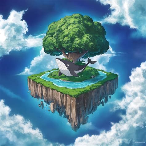 Premium Photo A Tree Floating On A Floating Island With A Tree On Top