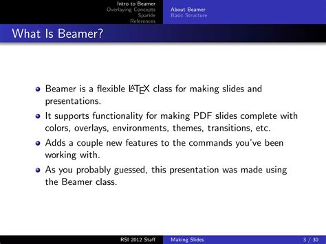 Beamer Tutorial Pdf