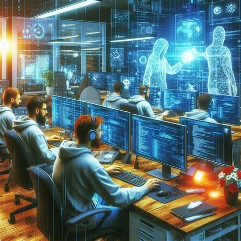 Software Developers In Office Premium Ai Generated Image