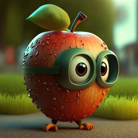 Premium Ai Image Cute Apple Character