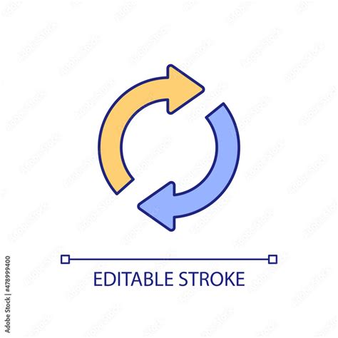 Cycle Rgb Color Icon Recurring Action Circulation Process Rotating Arrows Recycle And Reload