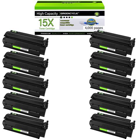 Greencycle 10 Pack Compatible For Hp 15x C7115x 15a C7115a 13x Q2613x