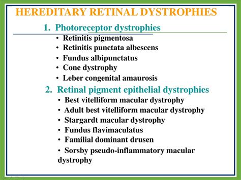 Ppt Macular Degeneration And Retinal Dystrophies Overview Powerpoint