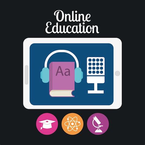 온라인 학습 또는 온라인 교육 프리미엄 벡터