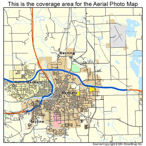 Aerial Photography Map Of Mankato Mn Minnesota