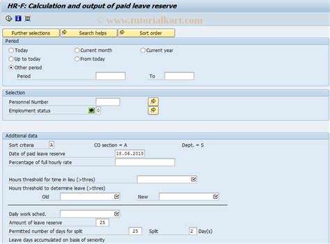PC00 M06 UPRO1 SAP Tcode Calculate Reserve For Paid Leave Transaction Code