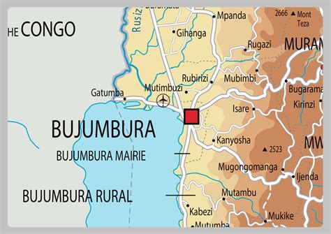 Physical Map Of Burundi The Oxford Collection I Love Maps
