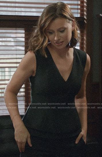 Wornontv Peytons Black V Neck Peplum Top On Izombie Aly Michalka