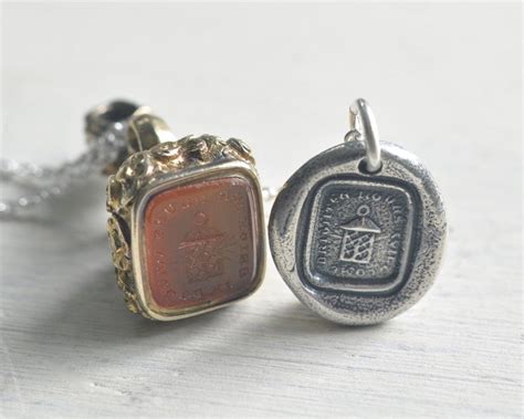 Lantern Wax Seal Necklace Brighter Hours Will Come An Etsy