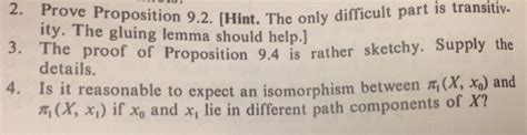 solved 2 prove proposition 9 2 hint the only di ity the