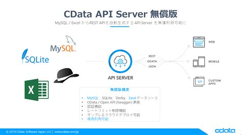 Api 開発ツール「cdata Api Server」2019版リリース ～mysql Excel からrest Api を自動生成する Api Server を無償利用可能に