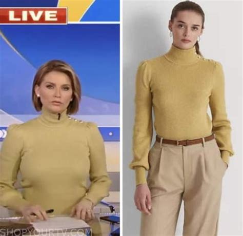 Fox And Friends March 2023 Ashley Strohmiers Yellow Button Shoulder