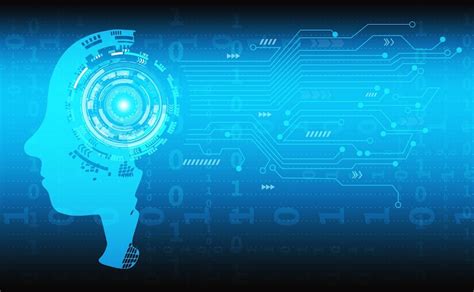 Premium Vector Ai Robot Of Binary Coding Processing Over Blue Background Online Cyber Security