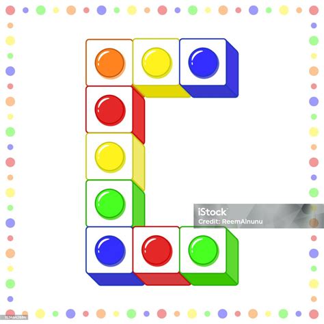 알파벳 영어 문자 C 블록을 다채로운 원으로 색칠하기 현대적인 스타일의 그림 공부에 대한 스톡 벡터 아트 및 기타 이미지 공부 교습 교육 Istock
