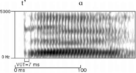Spectrogram Illustrating Short Vot With Raised F0 Speaker Rg