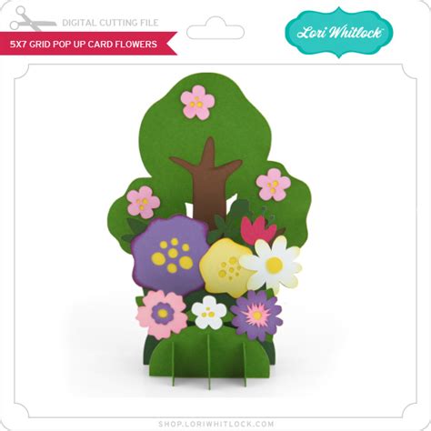Lw 5×7 Grid Pop Up Card Flowers Lori Whitlock