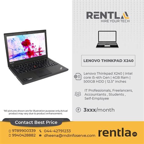 Lenovo Thinkpad X Laptop Rental In Chennai By R D Infoserve Id