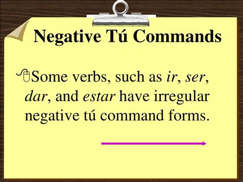 Ppt Negative Tú Commands Powerpoint Presentation Free Download Id 6817478