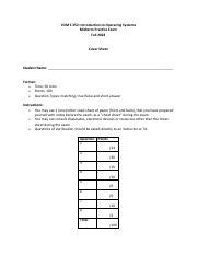 Operating Systems Midterm Practice: Process Management, | Course Hero