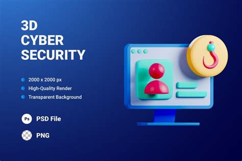 Premium Psd 3d Icon Illustration Phishing Hacker Virus Stealing Data