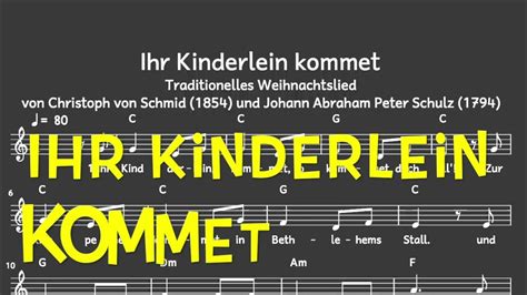 Lied: Ihr Kinderlein kommet (Advent / Weihnachten / Melodie, Akkorde, Noten,Text) - YouTube