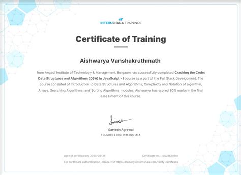 Aishwarya Vanshakruthmath On Linkedin Datastructures Algorithms Learningjourney Internshala