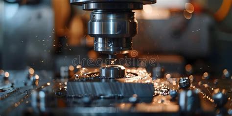 A Cnc Milling Machine Uses A Solid Ball Endmill Tool To Precisely Shape A Metal Piece Concept