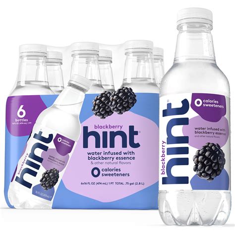 Brandclub Hint Blackberry Flavored Water 16 Fl Oz 6 Pack Plastic