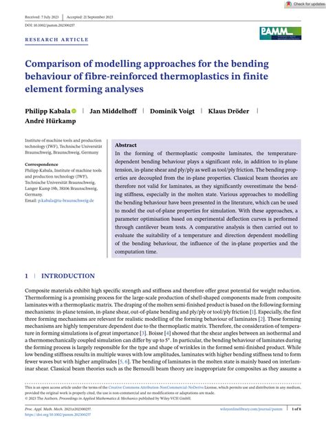 pdf comparison of modelling approaches for the bending behaviour of