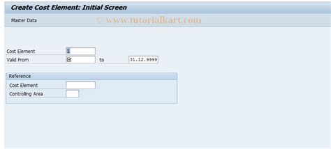 KA01 SAP Tcode Create Cost Element