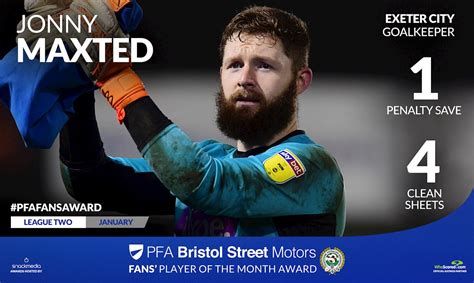 🏆 Jonny Maxted Nominated For Pfa Player Of The Month Award Exeter