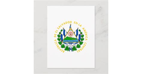 El Salvador Emblem Flag Coat Of Arms Symbol Postcard Zazzle