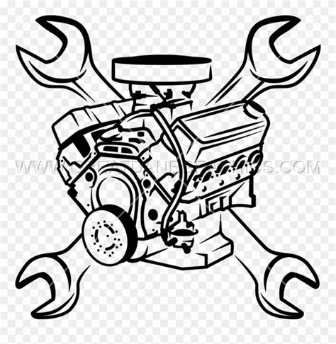 Vector Free Download Collection Of Engine Engine Block And Wrenches