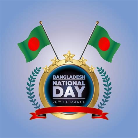 Premium Vector Small National Flag Of Bangladesh On Circle With Blue Garadasi Color Background