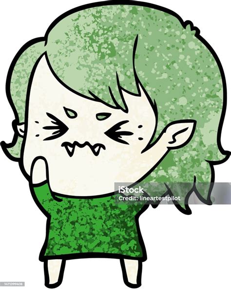 Gadis Vampir Kartun Kesal Ilustrasi Stok Unduh Gambar Sekarang Dewasa Umur Manusia Doodle