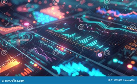 Growth Diagram Chart Trading Sales Business Grow Concept Futuristic