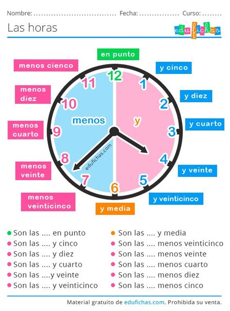 Aprender Las Horas Del Reloj Actividades Gratis En Pdf Math Class