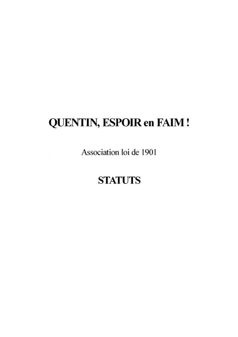 statuts quentin espoir en faim