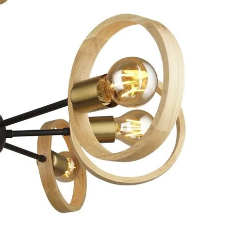 ᐉ Люстра підвісна Sirius B N4465 6 на 6 плафонів у стилі лофт Метал Дерево • Краща ціна в Києві