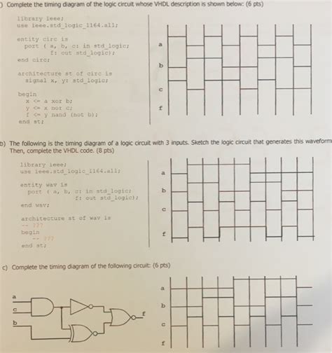 Solved Complete The Timing Diagram Of The Logic Circuit