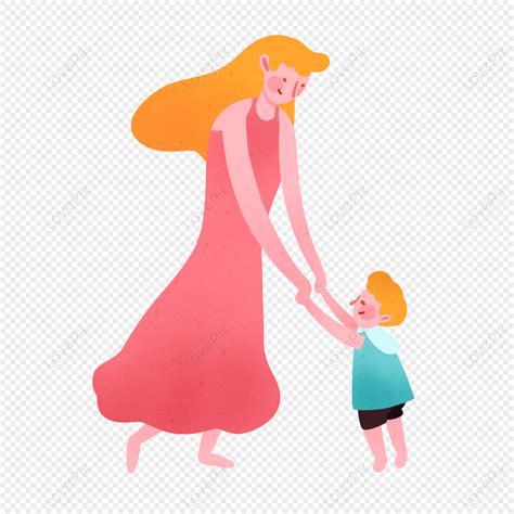 손으로 그려진 엄마와 아이 Png 일러스트 무료 다운로드 Lovepik