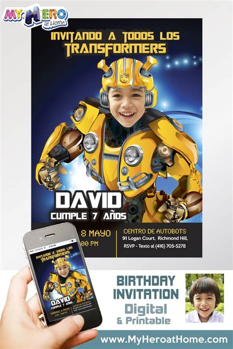 Transformers Invitacion Cumple. Fiesta tema Bumblebee. | Fiesta de los transformadores ...