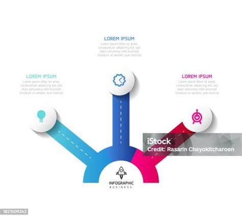 벡터 비즈니스 프리젠 테이션 연결 단계 인포 그래픽 템플릿 3에 대한 스톡 벡터 아트 및 기타 이미지 3 개념 개발 Istock