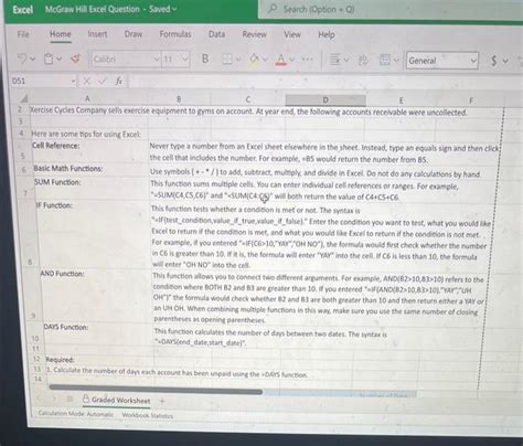 Excel Mcgraw Hill Excel Question Saved X Search