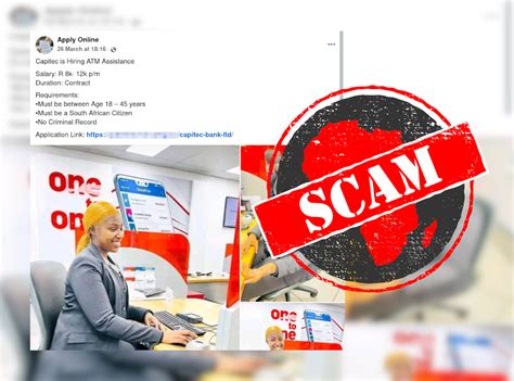Scam Alert Capitec Is Not Hiring ‘atm Assistance Through Facebook