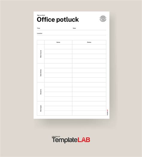 18 Best Potluck Sign Up Sheets For Any Occasion Templatelab